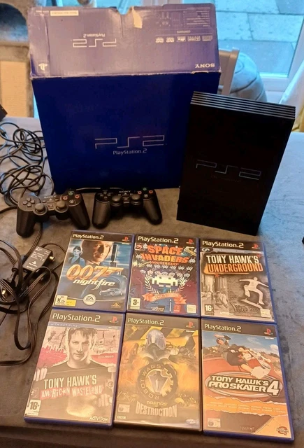 PLAYSTATION 2 BUNDLE, 2 Controllers, 6 Games, Original Box £25.00 ...