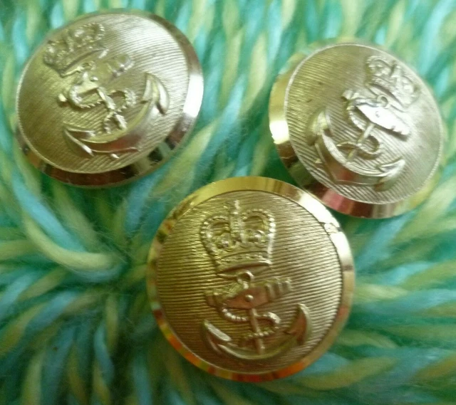 ROYAL NAVAL MILITARY Uniform Buttons QC 22 mm 3 pcs maker GAUNT £19.99 ...
