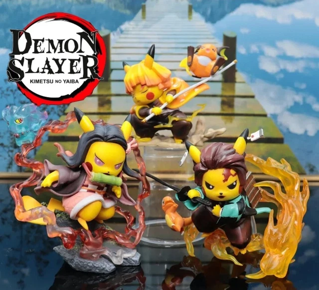 POKEMON FIGURINE PIKACHU Deguisement Collection Demon Slayer Tanjiro ...