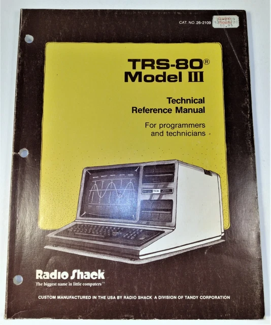 TRS-80 MODEL III Technical Reference for Technicians Programmer vintage ...