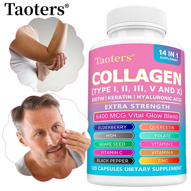 COLLAGEN COMPLEX 1000MG- Type I, II, III, V, X - Anti-Aging, Hydrolyzed ...