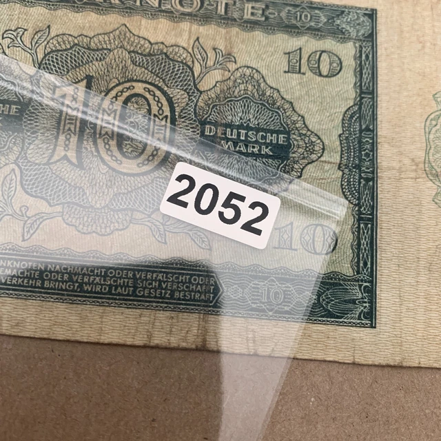 POST WW2 ERA Banknote East Germany 10 Deutsche Mark Currency 1948 Post ...