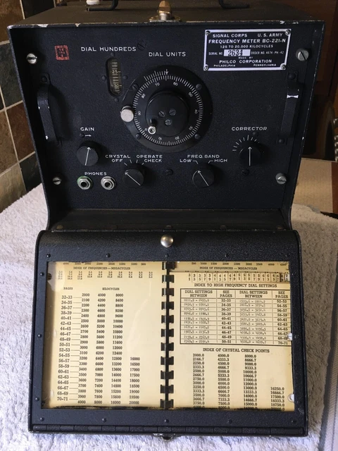 PRISTINE WW2 1942? US Army Frequency Meter BC-221-N Philco Corporation ...