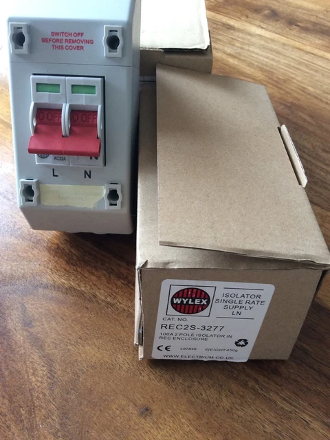 WYLEX REC2S327 - 100A 100 Amp 2 Pole Isolator. BNIB £15.00 - PicClick UK