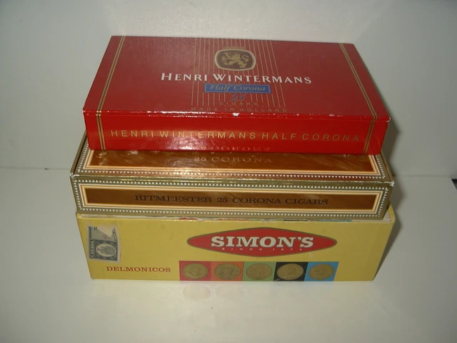1950-60'S 3 VINTAGE Cigar Boxes SIMON'S-RITMEESTER-HENRI WINTERMANS $39 ...