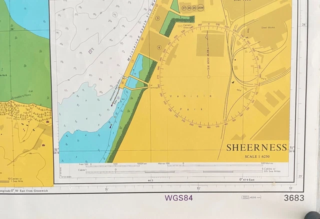 CARTE DU PORT De SHEERNESS Et Des Approches ENGLAND CÔTE EST EUR 50,23 ...