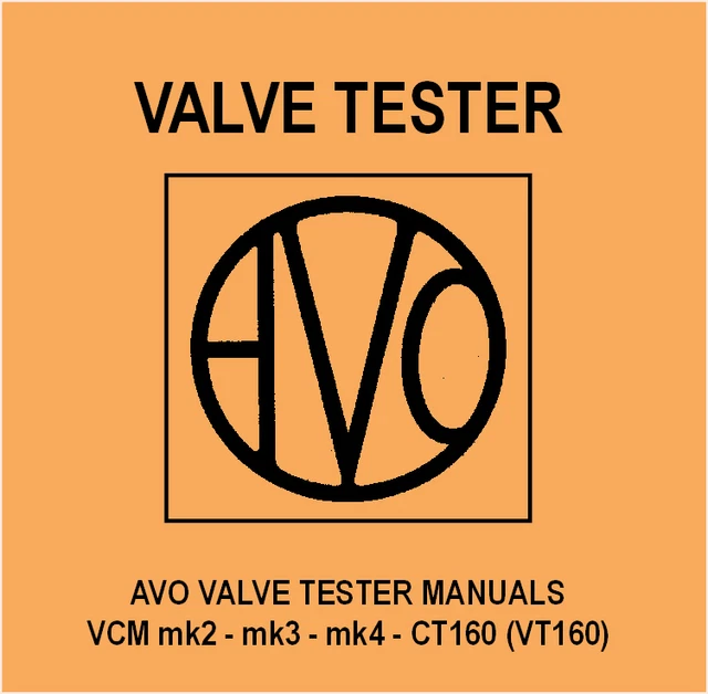 AVO VALVE TESTER Manual - DVD - VCM mk1 mk2 mk3 mk4 CT160 (VT) - Tube £ ...