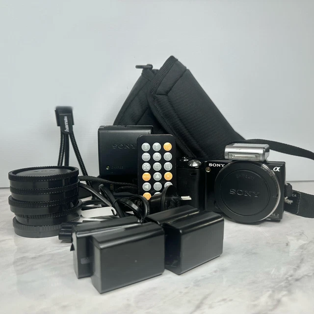 SONY ALPHA NEX-5 E-Mount Mirrorless Black Digital Camera Body, Charger ...