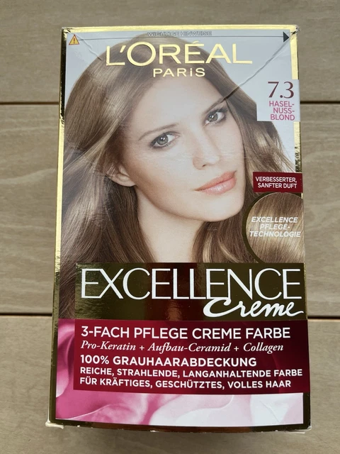 L'OREAL PARIS EXCELLENCE Creme 7.3 Haselnuss- Blond Haarfarbe 100% ...
