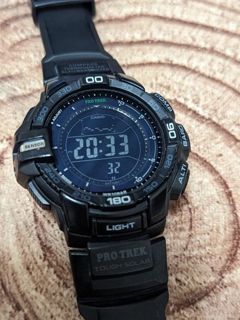 CASIO PROTREK PRG-270-1AJF Triple Sensor Ver.3 Solar Black Tested ...