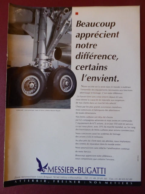 5/1992 PUB MESSIER Bugatti Snecma Atterrissage Undercarriage Airbus ...