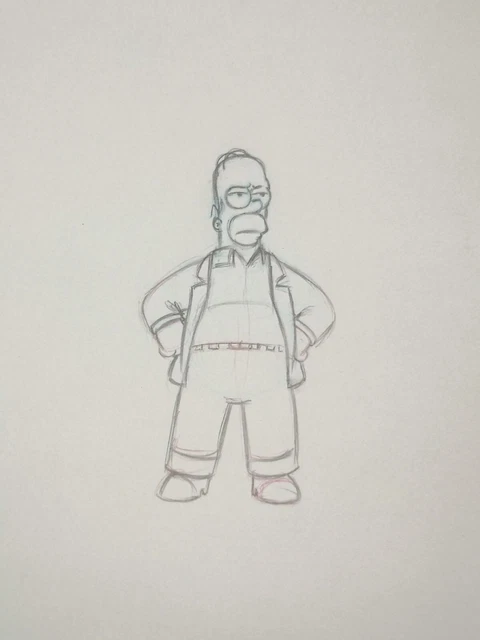 HOMER SIMPSON DRAWING Art Production Full Body Sketch The Simpsons Art ...