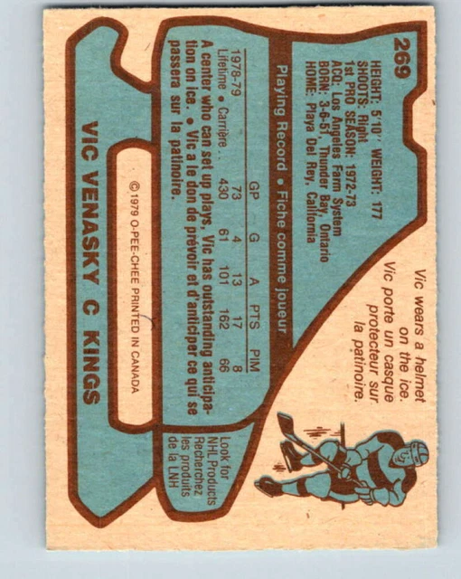 (HCW) 1979-80 O-PEE-CHEE #269 Vic Venasky Los Angeles Kings V19337 $1. ...