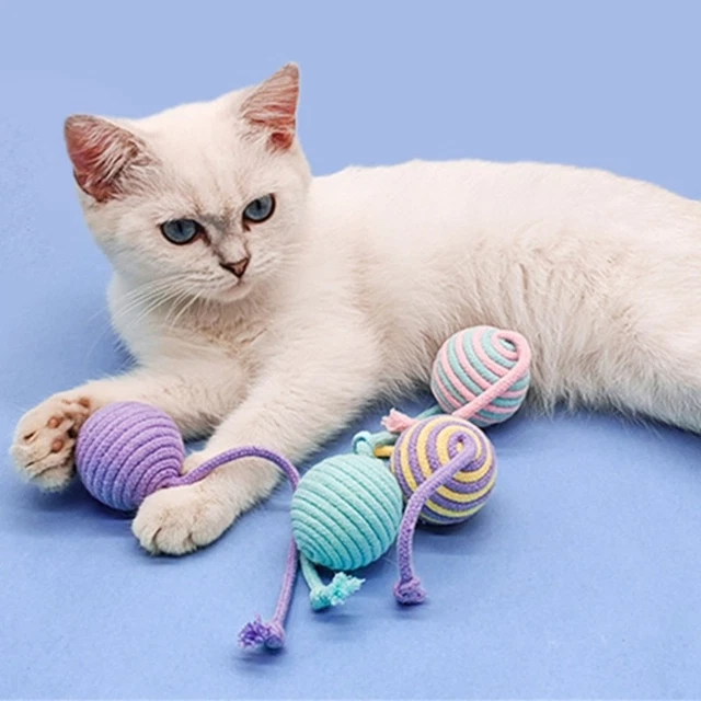 CATS EXERCISE BALLS Teething Toy Stress Reduce Active Cats ...