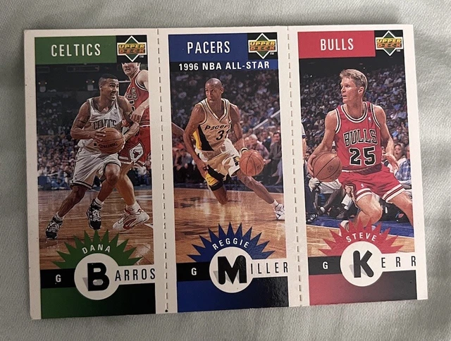 1996 NBA UPPER Deck Reggie Miller Steve Kerr Dana Barros Bulls Pacers ...