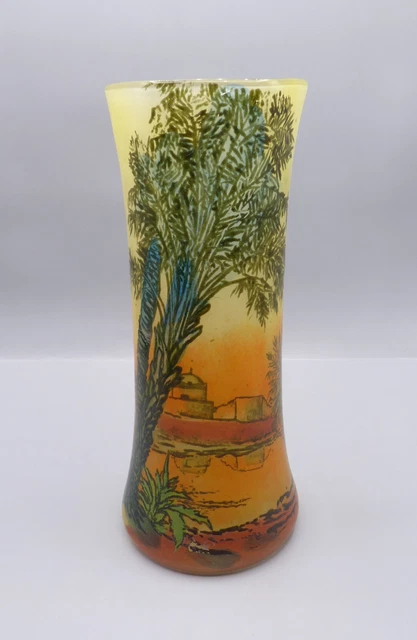 ANCIEN VASE EN verre peint Legras Signé Leg - Art Déco 1920/1930 - Hauteur 28cm EUR 45,00 ...