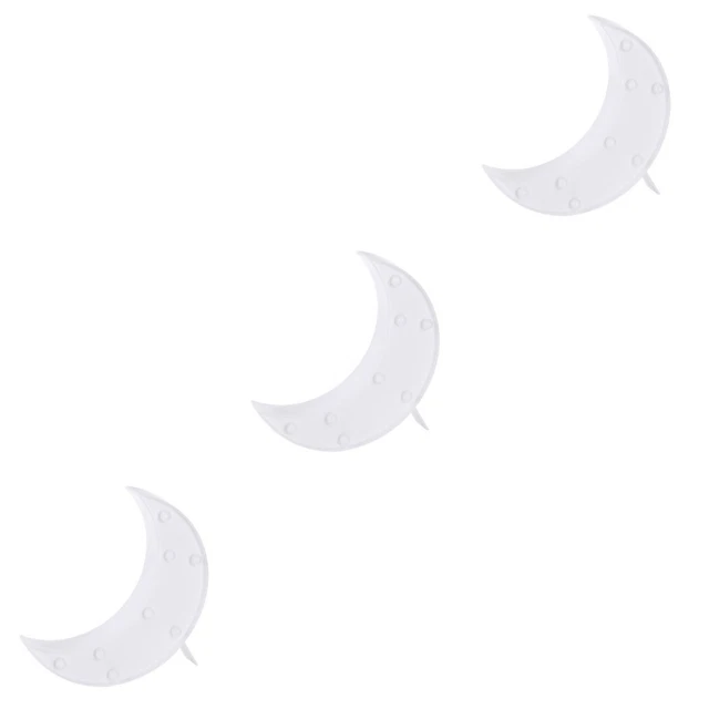 3PCS 8 LEDS Crescent Moon Shaped Marquee Sign Light LED Lamp Night ...