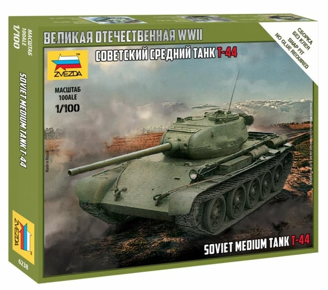 T-44 SOVIET RÉSERVOIR 1:100 Plastique Model Kit Zvezda EUR 15,91 ...