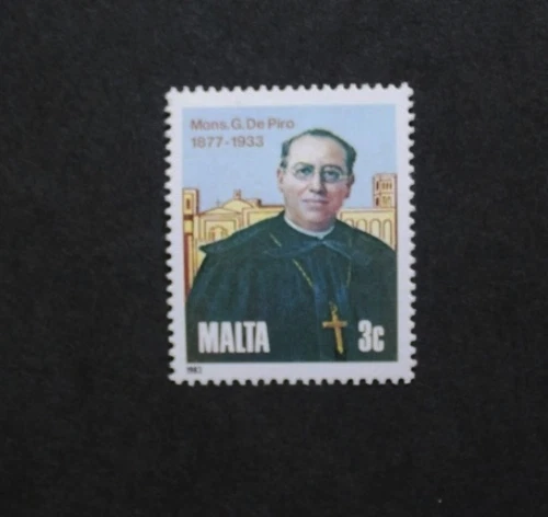 50TH DEATH ANNIVERSARY of Monsignor Giuseppe de Piro stamp, 1983, Malta ...