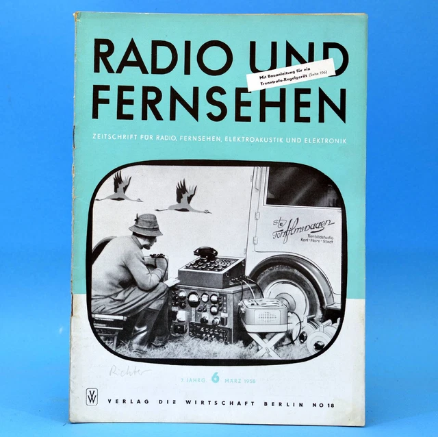 DDR RADIO UND Fernsehen 6 1958 Fernsehempfänger Nordlicht mit ...