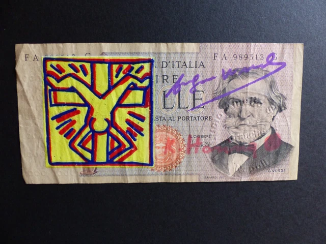 ANDY WARHOL / Keith Haring 1000 Lire Banknote m. Zertifikat und skizziert EUR 239,00 - PicClick DE