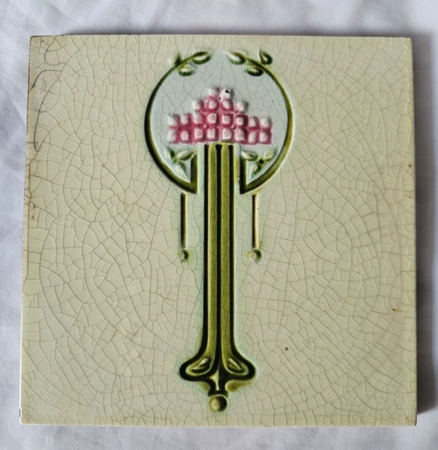 GORGEOUS ENGLISH ART Nouveau Antique 6 Inch Tile. (A) A.m £34.00 ...