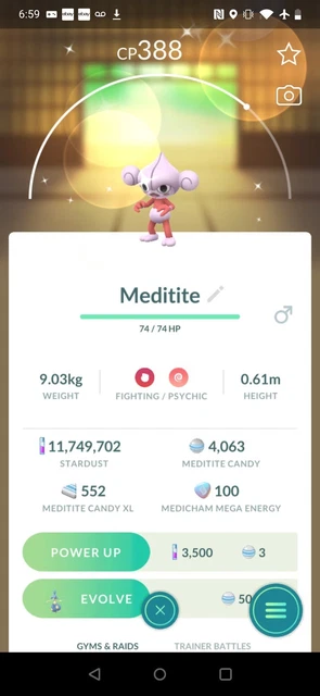 SHINY MEDITITE - Pokémon Trade Go £5.45 - PicClick UK