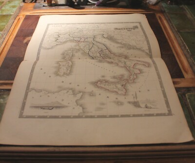 ATLAS MAP OF geography 1860 Italy monin fon £8.49 - PicClick UK