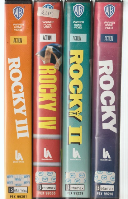 RARE BETA VIDEO Tape ROCKY I II III IV Big Box Ex-Rental Betamax Set ...