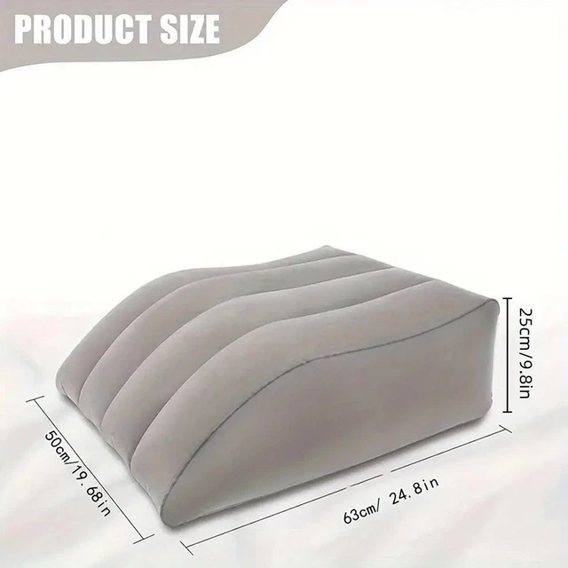 INFLATABLE PVC LEG Pillow Wedge Triangle Foot Cushion Flocking - Blue ...