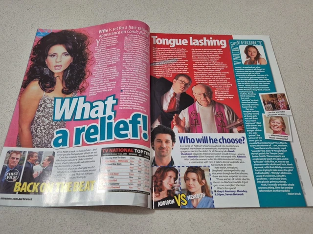 TV WEEK VINTAGE Magazine Nov. 5-11, 2005 Rhys Wakefield & Indiana Evans ...