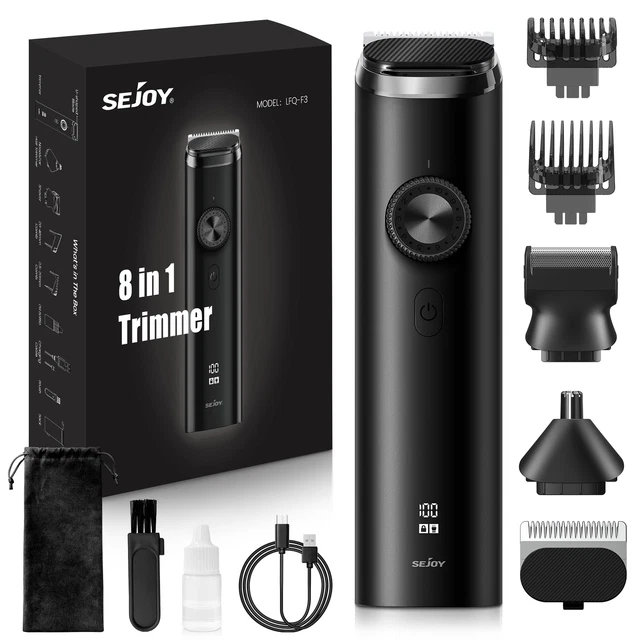 SEJOY 8-IN-1 BEARD Detail Nose Trimmer Razor Hair Clippers Men USB ...