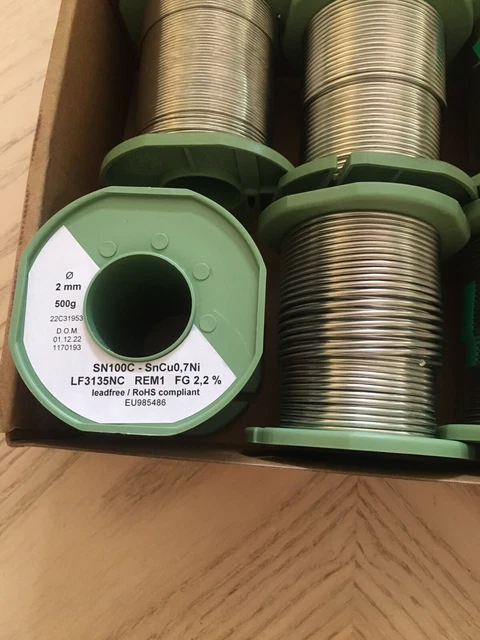 SOLDER WIRE 10 Spindles Of 2mm ,500g Lead Free Sn100c -sncu0,7Ni £74.99 ...