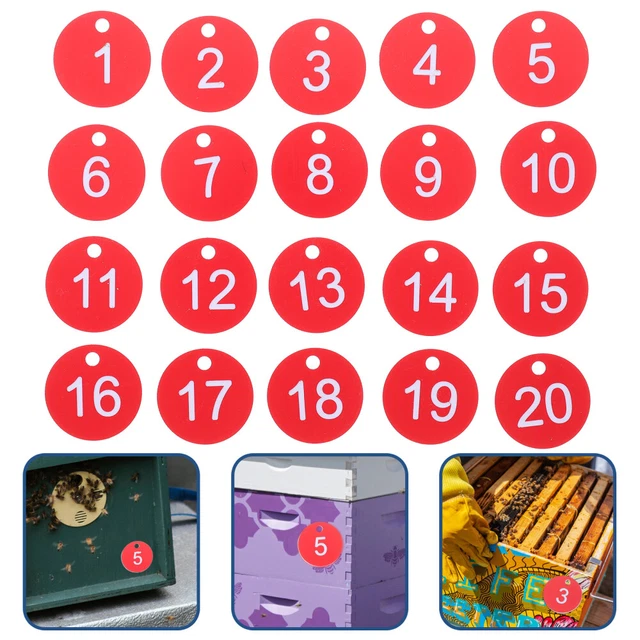 20PCS PLASTIC NUMBER Signs Craft Number Sign Beehive Number Label £9.59 ...