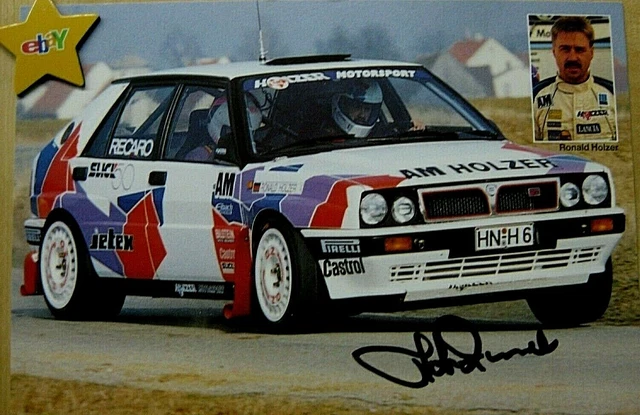 RALLYE AUTOGRAMMKARTE ROLAND Holzer Motorsport Lancia Delta Integrale ...