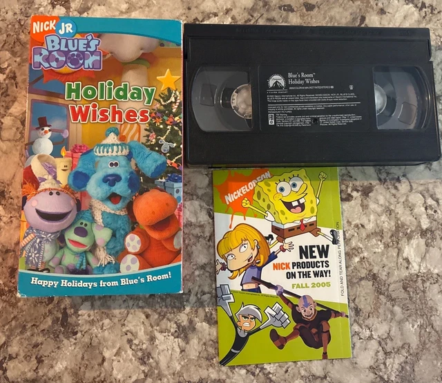 NICKELODEON BLUE'S ROOM Blue's Clues Holiday Wishes VHS 2005 & RARE ...