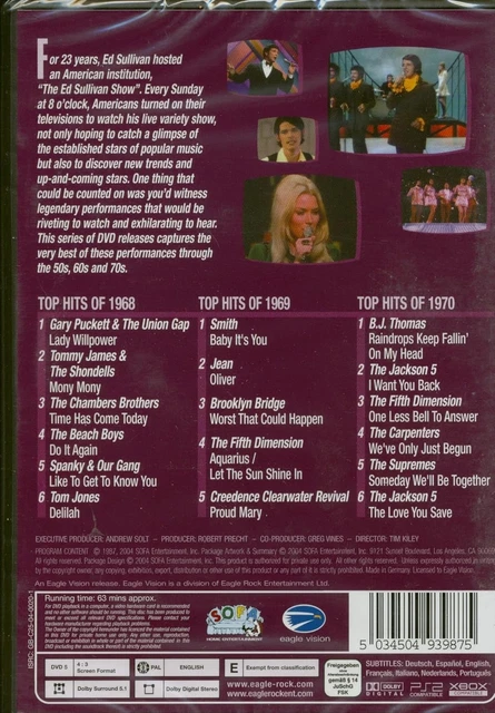 CHART TOPPERS '68/'69/'70 - Ed Sullivan's Rock.. (DVD) Tim Kiley £12.52 ...