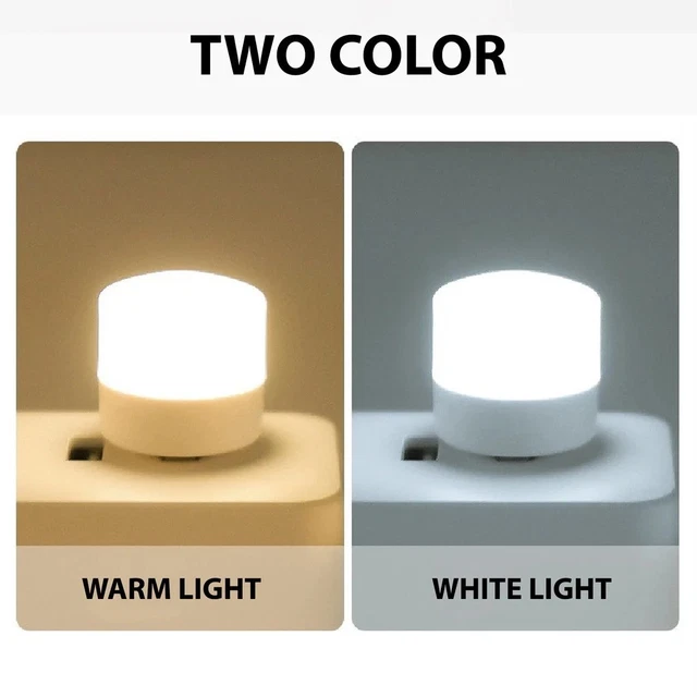 1-10PCS USB PORTABLE LED Mini Night Light Small Round Lamp Computer ...