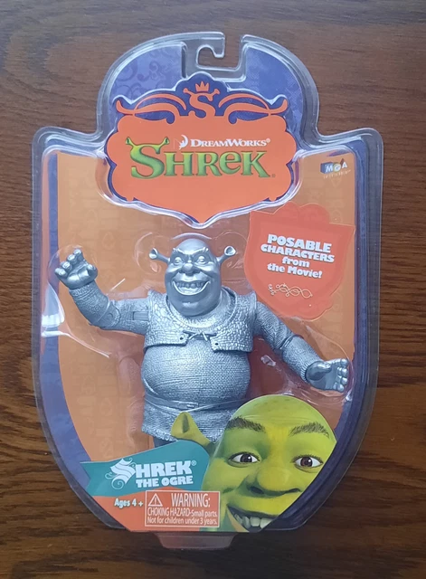SHREK RARE SIR Shrek the Ogre silver action figure. FACTORY SEALED 2006 ...