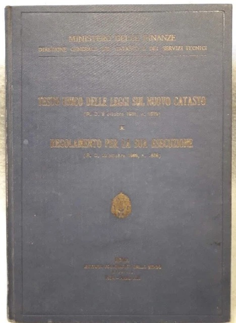 TESTO UNICO DELLE Leggi Sul Nuovo Catasto E Regolamento Per La Sua ...