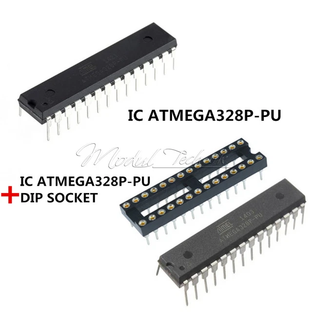 IC ATMEGA328P-PU ATMEGA328P Microcontroller DIP28 ATMEL+28Pin DIP Narrow SOCKET EUR 5,94 ...