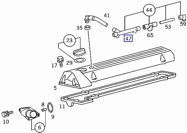 MERCEDES ENGINE PCV Ventilation Breather Hose Line Pipe A6010160481 New ...