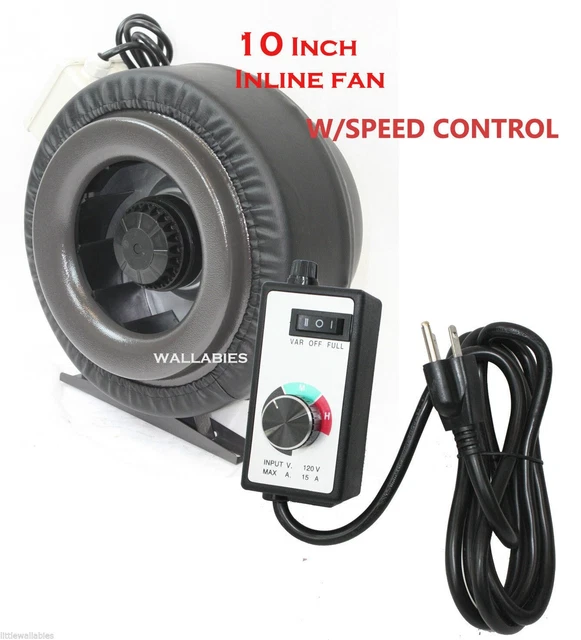 10& INLINE 760CFM Hydroponics Duct Tube Exhaust Fan Blower + Speed Controller £94.61 - PicClick UK