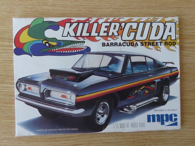 EMPTY BOX LID for Vintage MPC Killer Cuda Street Rod Model Kit, 1:25 ...