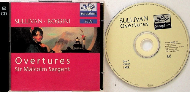 ARTHUR SULLIVAN, ROSSINI etc Overtures - SARGENT 2-CD Mikado/Semiramide ...