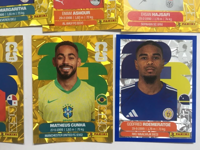 PANINI WORLD CUP 2026 GOLD Crumple Stickers x20 (+ 1 BLUE Crumple) All ...