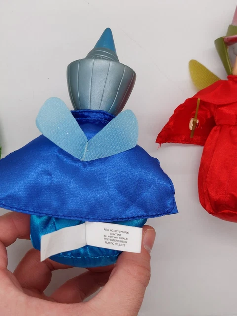 THREE FAIRIES FLORA Fauna Merryweather Dolls Disney Store Rare Sleeping ...