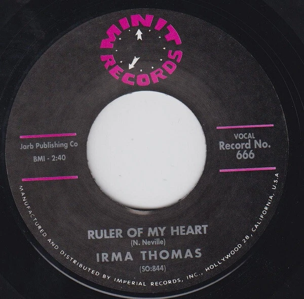7 RE NOUVELLE-ORLÉANS 1963 R&B IRMA THOMAS Ruler Of My Heart / Hittin ...
