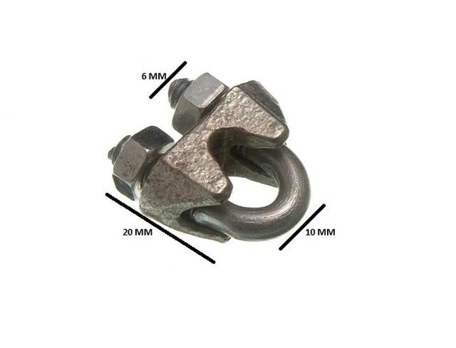 CÂBLE CORDE PINCE Boulon en U Câble GRIP 3mm 1/8 BZP Zp Paquet 200 EUR ...