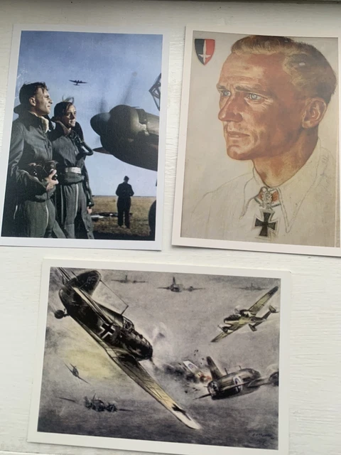 WW2 GERMAN POSTCARDS X3 Luftwaffe Gunther Rall Wehrmacht W Willrich £5. ...